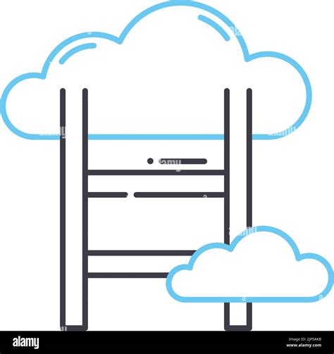 Cloud Storage Line Icon Outline Symbol Vector Illustration Concept