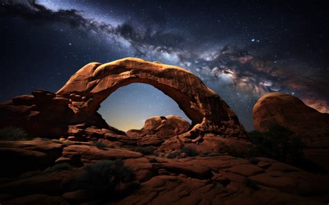 Milky Way Arch Wallpaper 4k Arches National Park Utah