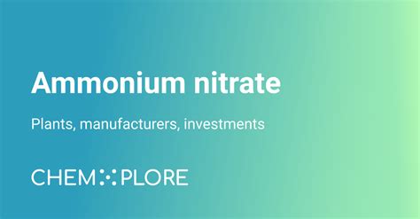 Ammonium Nitrate Plants And Manufacturers News