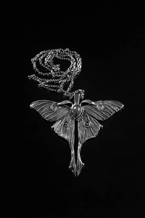 Luna Moth Pendat Designe Pendat With Labradorite Etsy