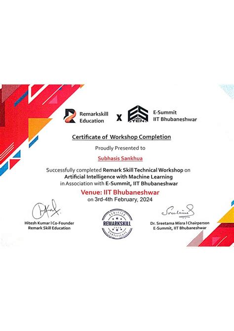 Subhasis Sankhua On Linkedin Ai Machinelearning Certification Iitbhubaneswar