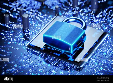 microchip cryptography cyber security data protection concept
