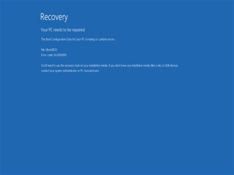 0xc000000f Error Attempting To Read The Boot Configuration Data
