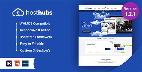hosthubs responsive whmcs web hosting domain technology site