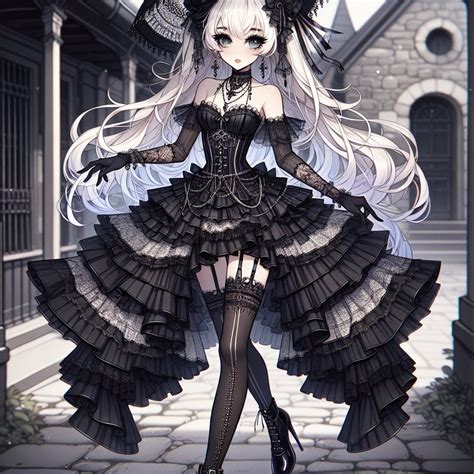 Anime Girl Wearing All Black Anime Fanart