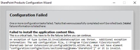 Sharepoint Product Configuration Wizard The Web Configuration File