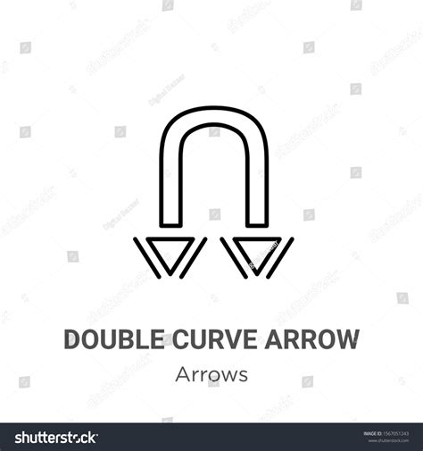 Double Curve Arrow Outline Vector Icon Stock Vector Royalty Free 1567051243 Shutterstock