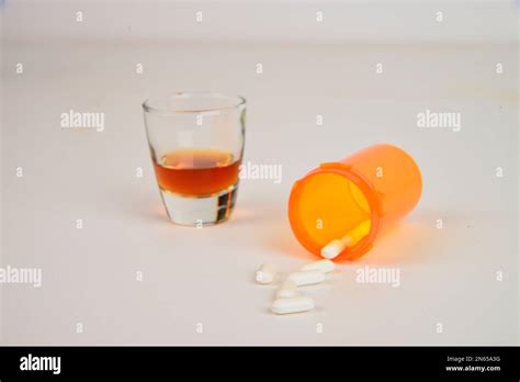 Containers Of Controlled Substances On White Background Symbols Of