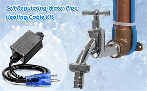 Self Regulating Water Pipe Heating Cable Kit With Led Indicator Plug