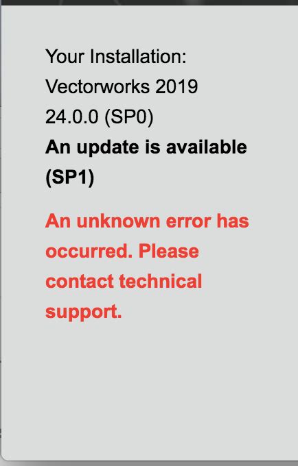 2019 SP1 Unknown Error Troubleshooting Vectorworks Community Board