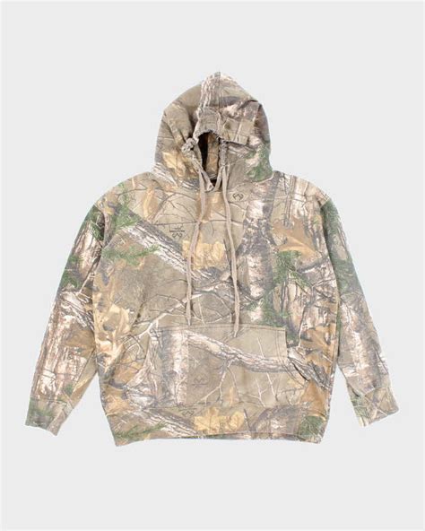 Vintage Real Tree Camouflage Faded Hoodie L Rokit