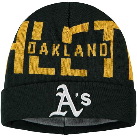 Mens Oakland Athletics New Era Green Knit Beaniebold Cuffed Knit Hat