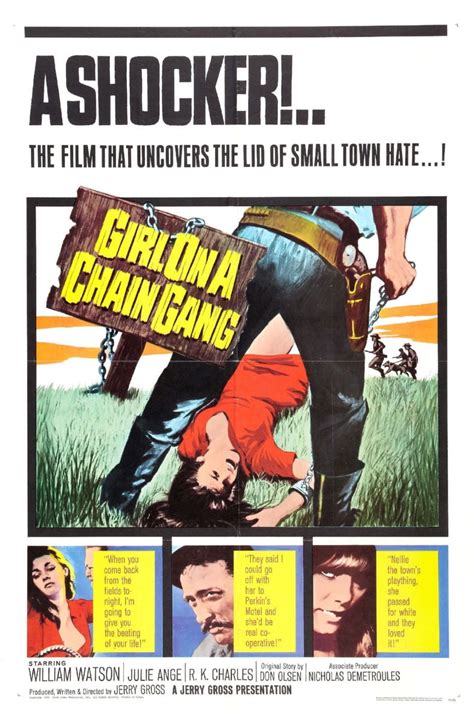 Girl On A Chain Gang Movie Poster Metal Sign Art Print 8x12 Multi Color