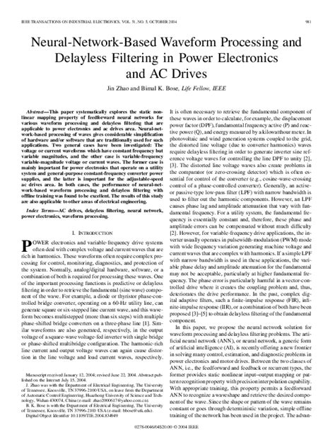 Pdf Neural Network Based Waveform Processing And Delayless Filtering