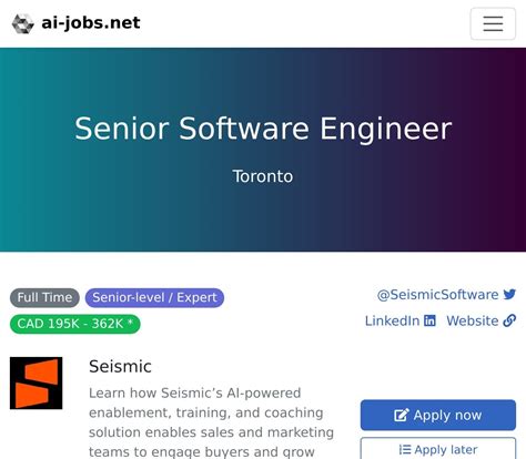 [hiring][cad 195k 362k] senior software engineer in toronto r