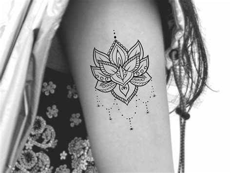 Forearm Mandala Lotus Flower Tattoo
