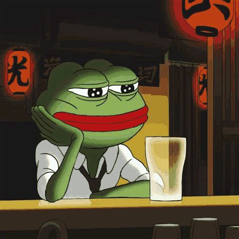 Pepe In Bar Pepe Drink  Pepe In Bar Pepe Drink Sad Pepe Discover And Share S