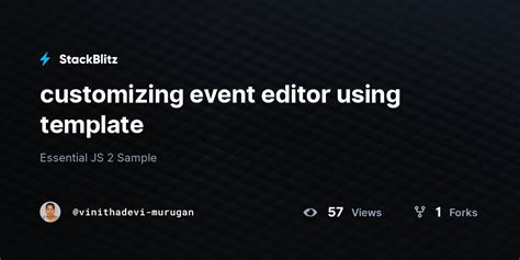 Customizing Event Editor Using Template Stackblitz