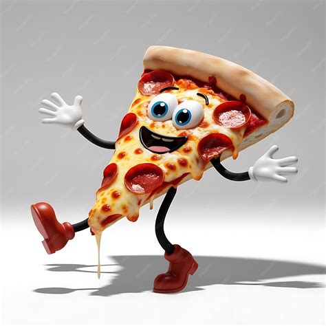 Slice Of Cartoon Style Animated Pizza That Looks Pretty And With A Nice
