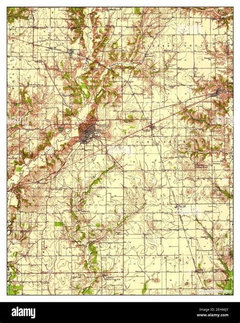 Greenville Illinois Map 1939 1 62500 United States Of America By