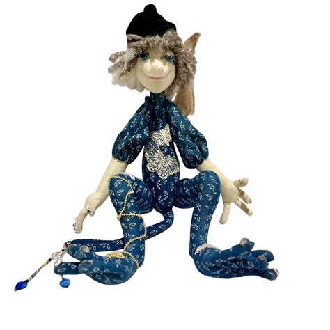 Artist Pixie Winged Art Doll Shelf Sitter Fabrics