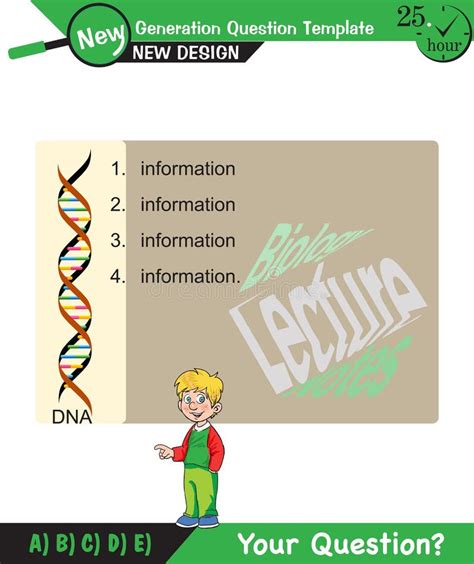 Biology Dna Helix Dna Replication Next Generation Question Template Stock Illustration