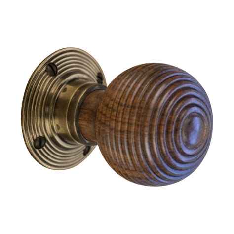 Rosewood Aged Brass Reeded Beehive Mortice Door Knobs Sb2116ab More 4 Doors