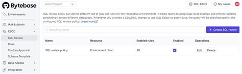 sql review with bytebase gui bytebase docs