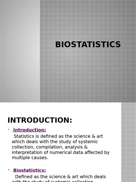 Biostatistics Introduction Pdf Level Of Measurement Biostatistics