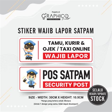 Stiker Pos Satpam Pos Security Per 2lbr 30x10 5cm Lazada Indonesia