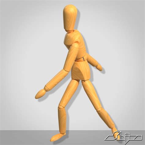 3d Wood Man Wooden Model