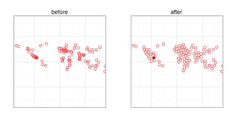 Point Overplotting On Maps In R Eg With Ggplot2 How To Push