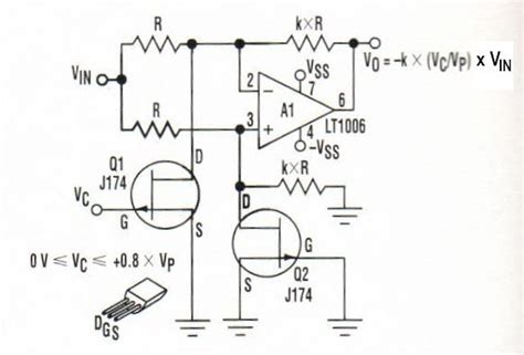 Op Amp And Two Jfets Form A Voltage Controlled Amplifier Electronic