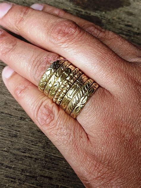 8 Set Solid Brass Ring Handmade Ring Brass Designer Ring Women Ring