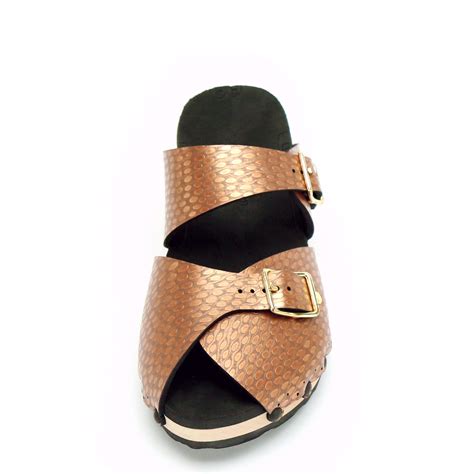 Copper Peep Toe Clogs Copper Peep Toe Mules Handmade Clogs Etsy