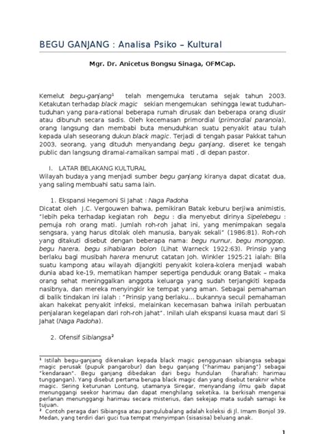 Analisis Psiko Kultural Begu Ganjang Pdf