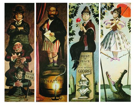 Large Haunted Mansion Stretching Portraits Print Set Van Eaton
