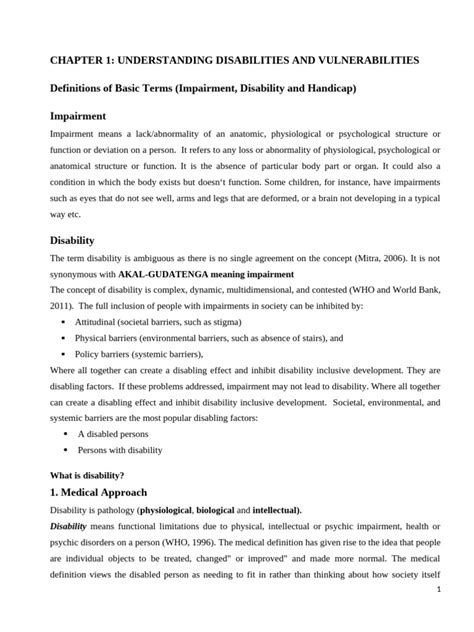 Inclusiveness W Handout Pdf Learning Disability Disability