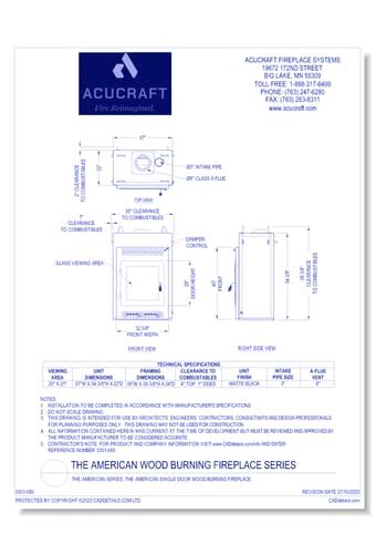 The American Wood Burning Fireplace Series Caddetails