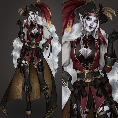 Artstation Pirate Sorceress Dark Elf Captain