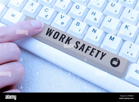 Writing Displaying Text Work Safety Concept Meaning Policies And