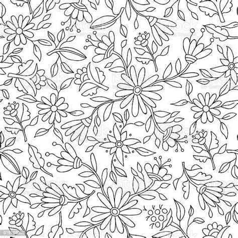 Flower Background In Black And White For Coloring Stock Illustration