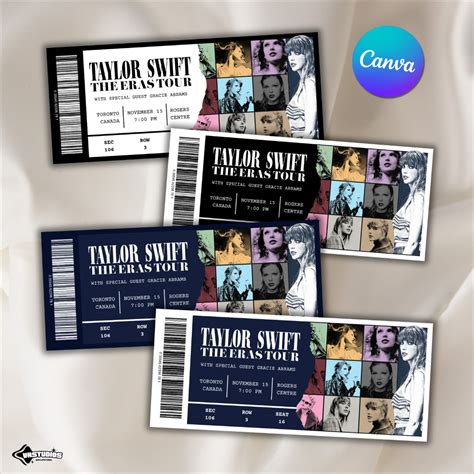 Taylor Swift The Eras Tour Tickets Editable In Canva Artofit