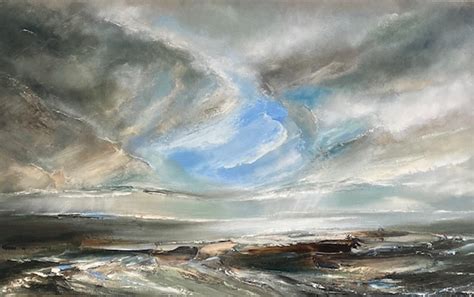 Helen Howells Spilling Waves Textured Seascape Welsh Coastal