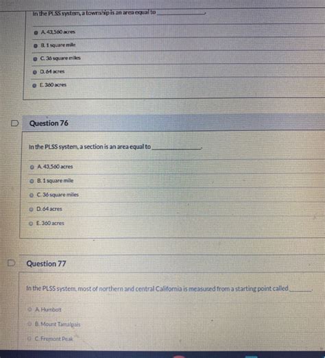Solved In The Plss System A Township Is An Area Equal To O