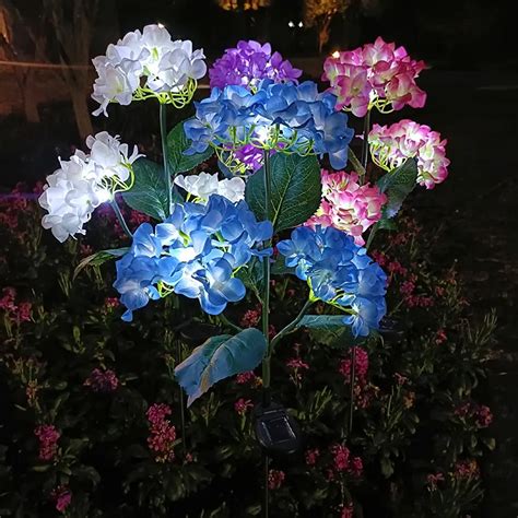 Solar Powered Hydrangea String Lights Outdoor Decor