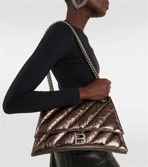 Balenciaga Crush Leather Shoulder Bag Balenciaga