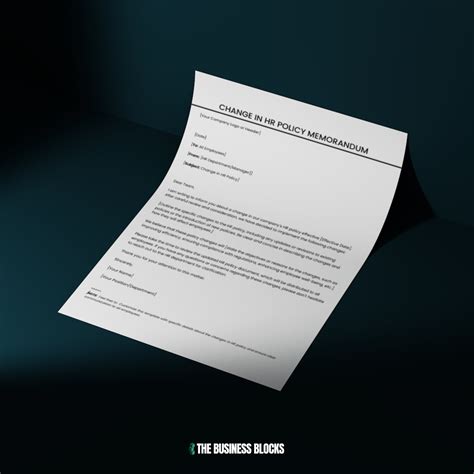 HR Policy Change Memorandum Template Employee Policy Update Memo Human Resources Policy Revision