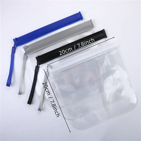 2 Pcs Clear Airport Security Liquids Bags 20x20cm Clear Plastic Zip