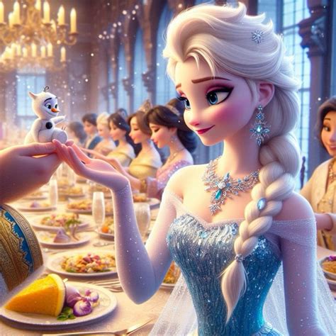 Elsa Dinner Elsa Eating Pizza Disney Pictures Princess Anna Disney